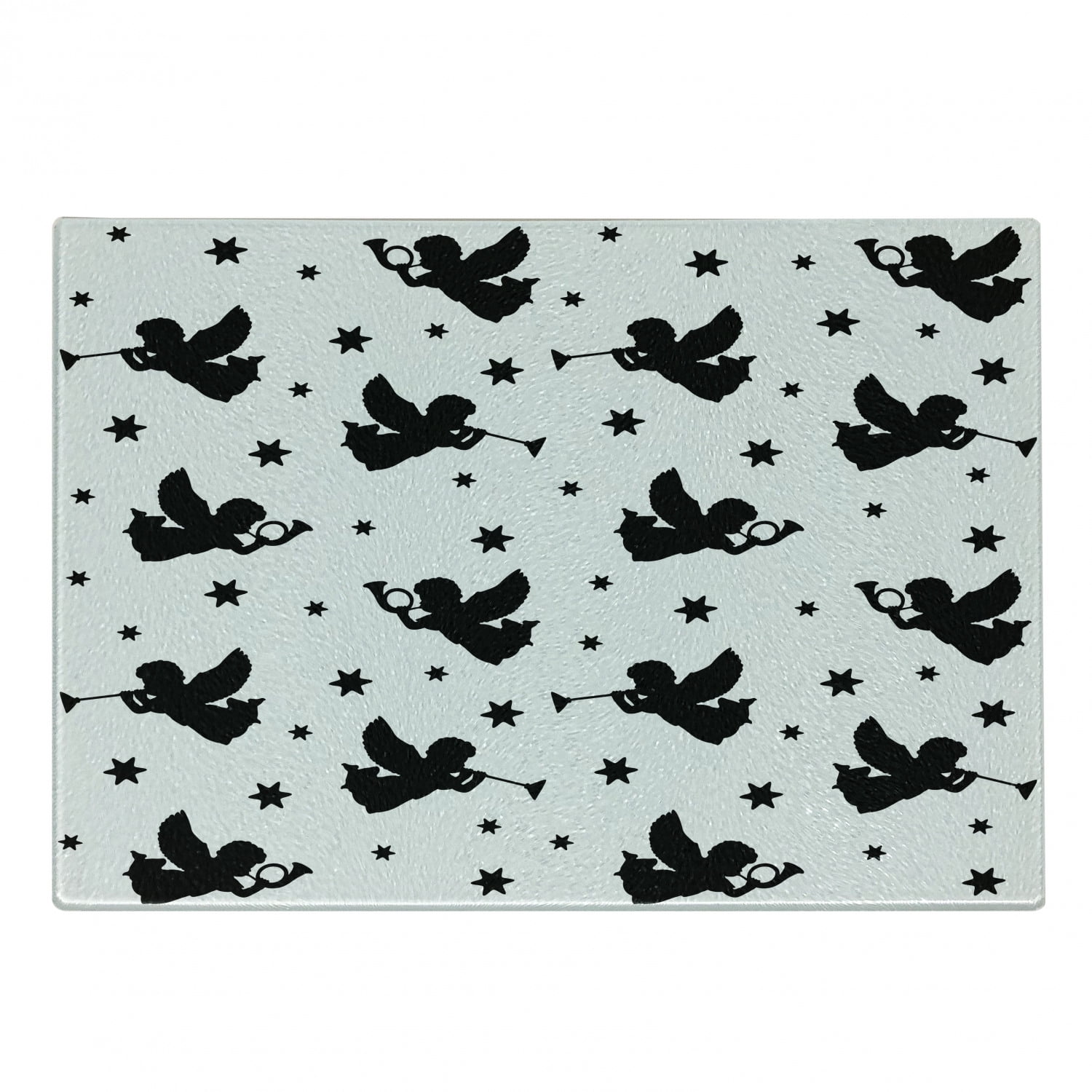 Angel Cutting Board, Cupid with Trumpets Angels Sky Stars Xmas Season ...