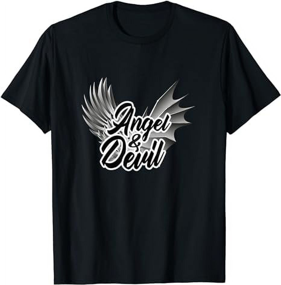 Angel Devil Angel Wings Saying T-Shirt - Walmart.com