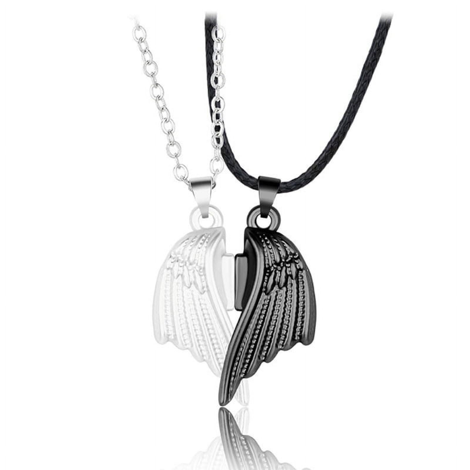 Angel Devil Couple Pendant Necklace Wings Magnet Lovers Chain Necklace ...