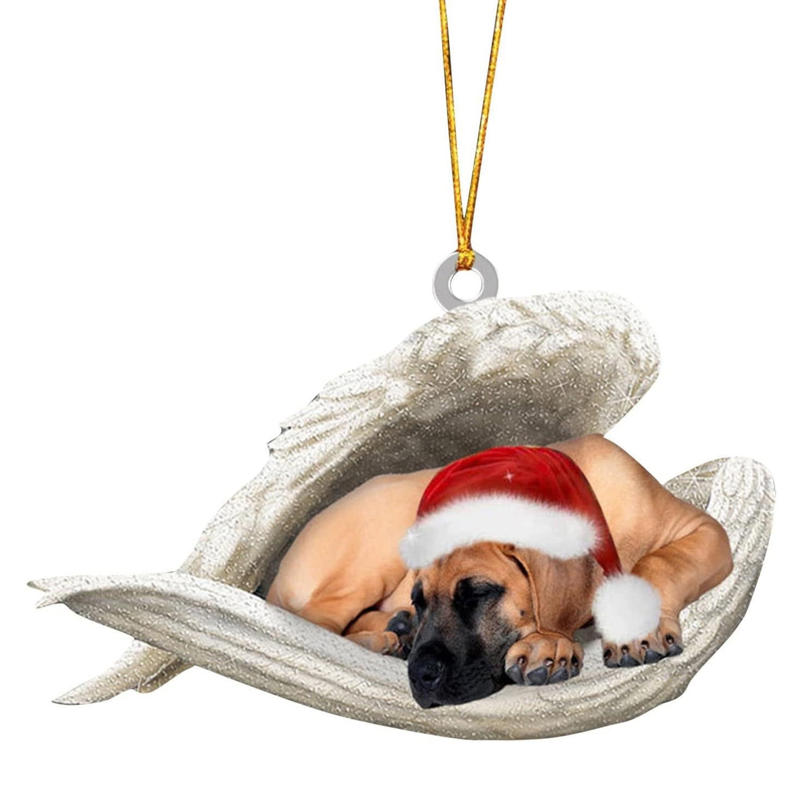 Angel Dog Car Ornament Shatterproof Acrylic Christmas Tree Decoration ...