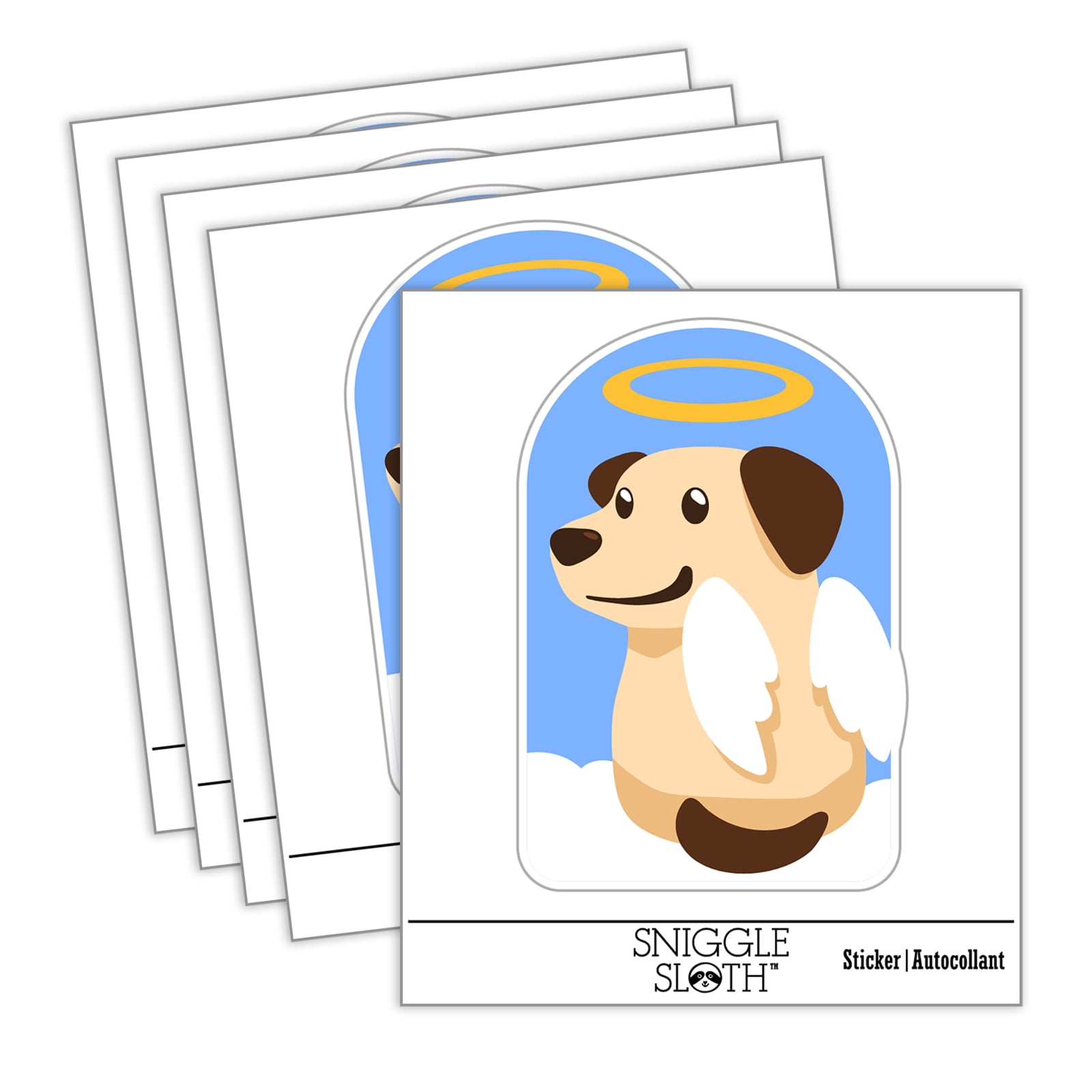 Angel Dog with Wings Halo Car Window Bumper Water Bottle Phone Tablet ...