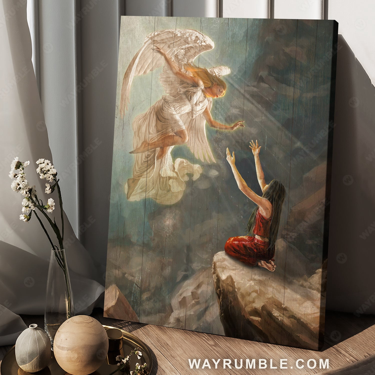 Angel Drawing Beautiful Girl The Way To Heaven - Jesus Portrait Poster ...