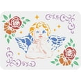 Angel Drawing Stencils 11.7x8.3 inch Cute Angel Painting Stencil Rose ...