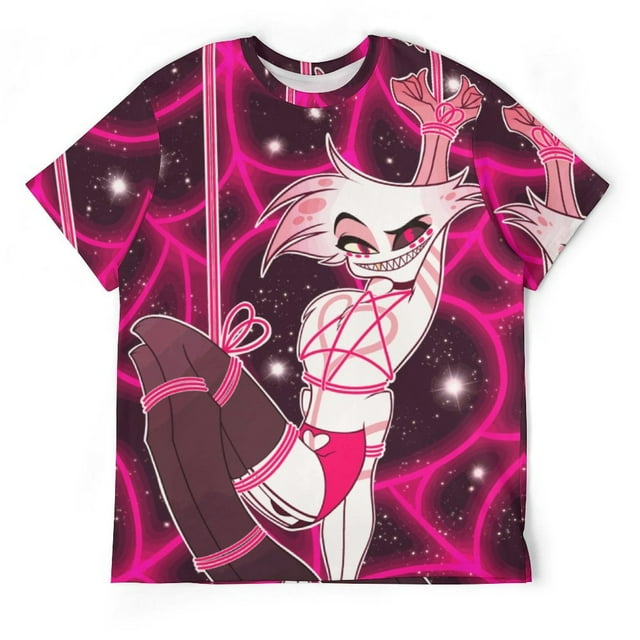 Angel Dust Dance Hazbin Hotel Unisex Short Sleeve T Shirt Daily Novelty 3D Printed T-Shirts Soft ...