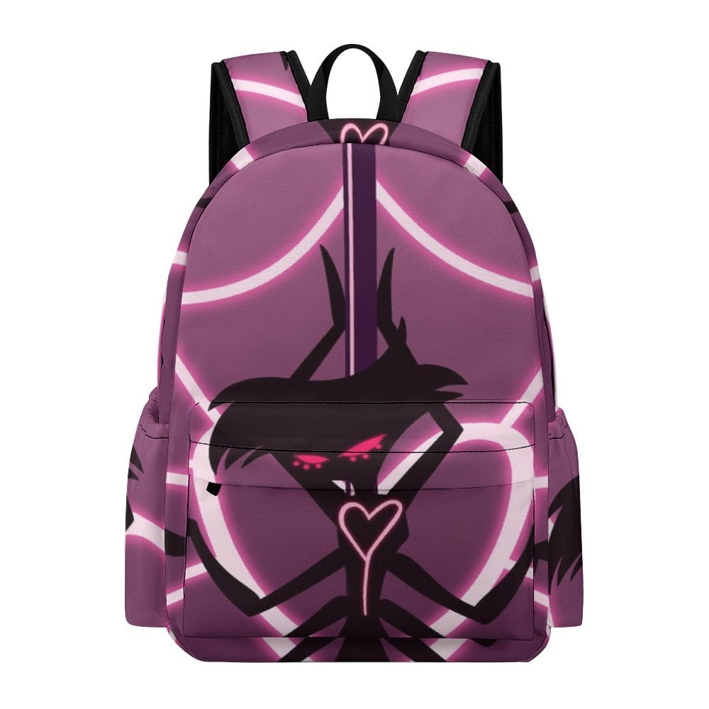 Angel Dust Hazbin Hotel Adjustable Backpack Laptop Daypack Student School Bookbag Satchel Half ...