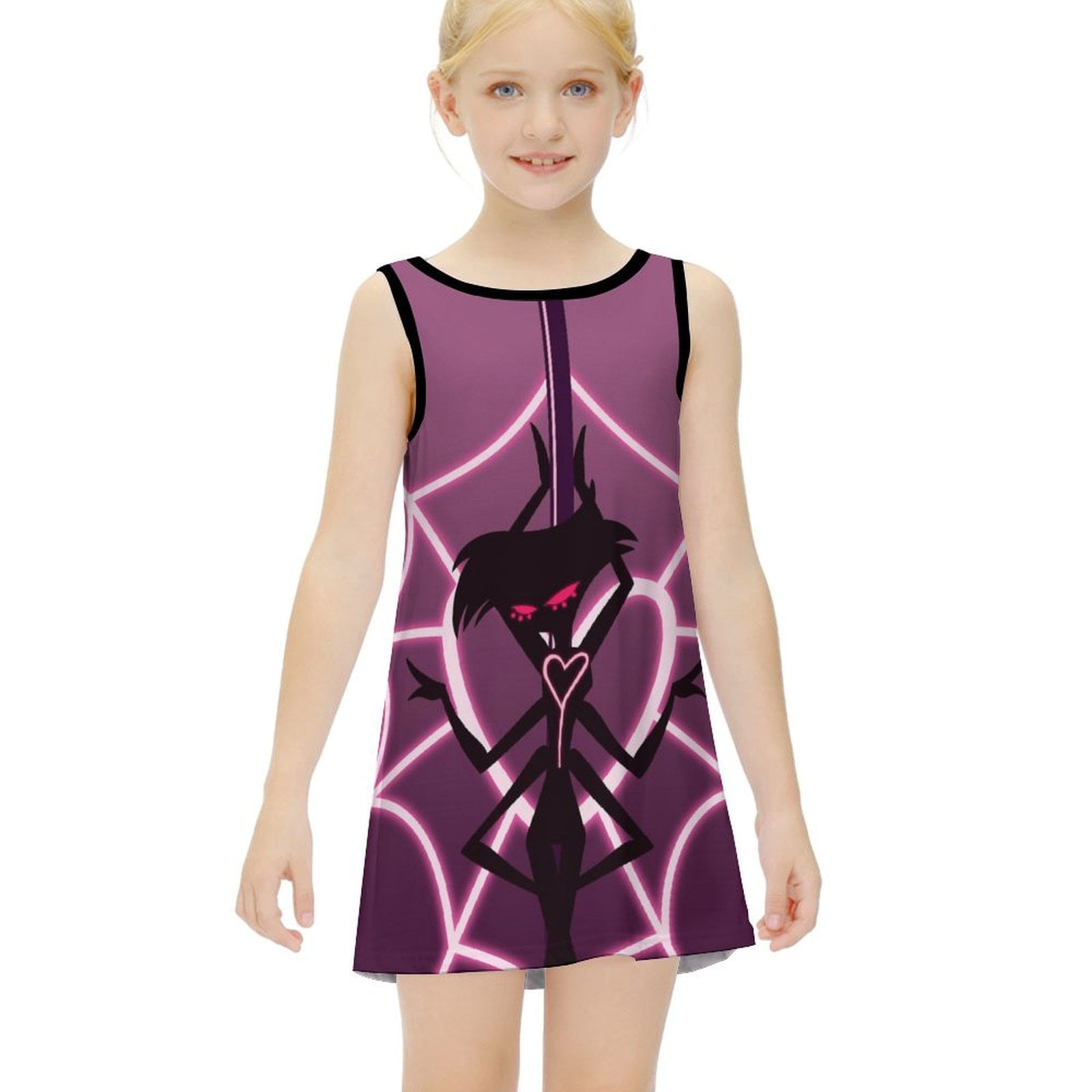 Angel Dust Hazbin Hotel Children's Sleeveless Dress 3D Printed ...