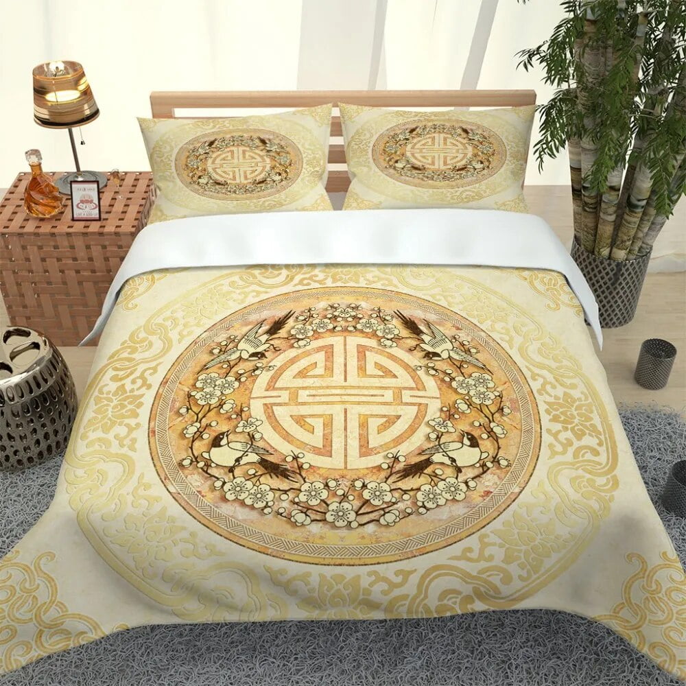 Angel Duvet Cover Set Golden Luxury Bedclothes European Pattern