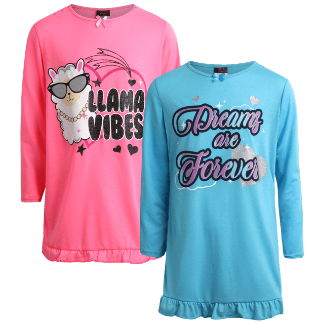 Angel Face Girls’ Nightgown Pajamas – 2 Pack Sleepwear Night Dress ...