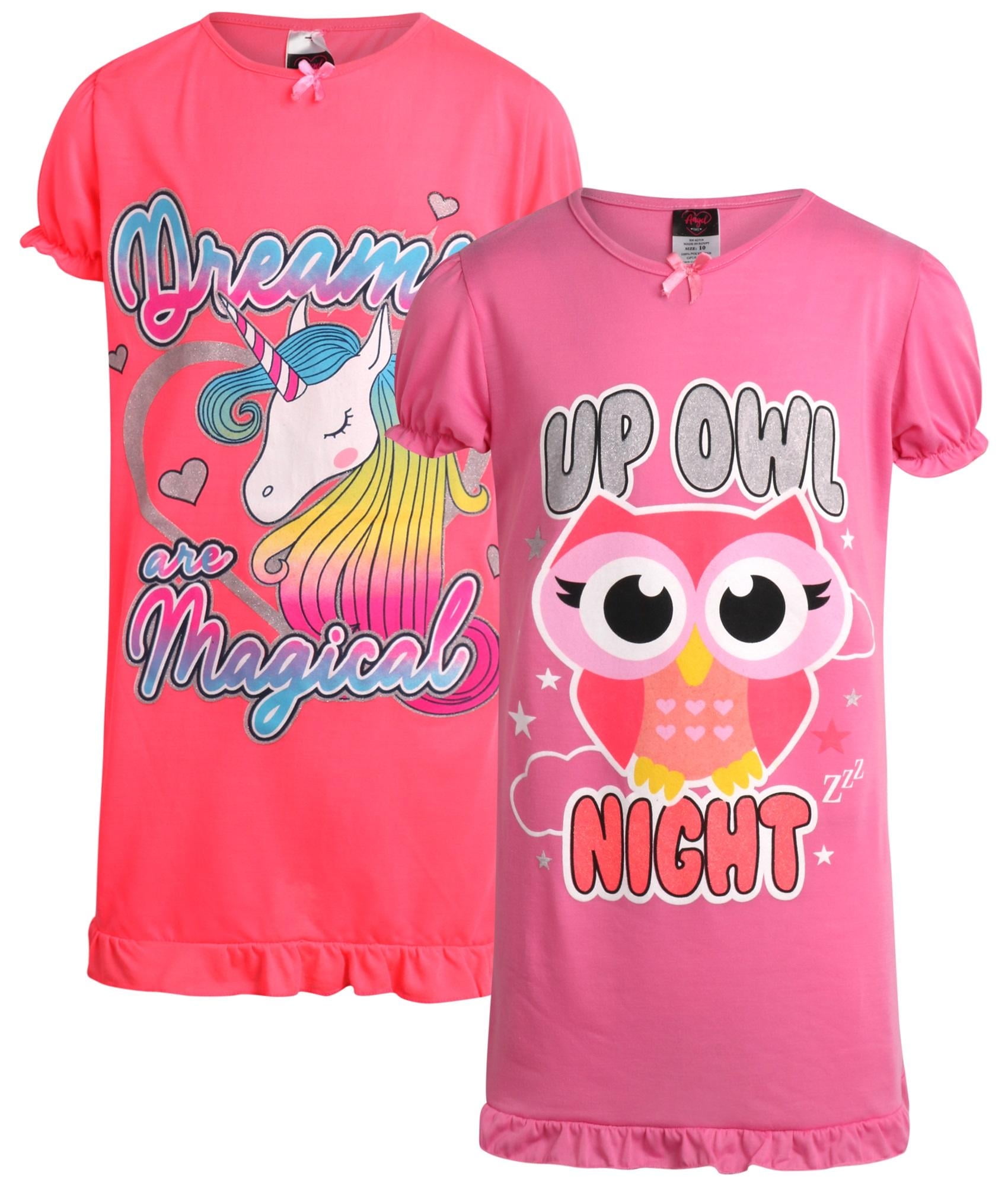 Angel Face Girls’ Nightgown Pajamas – 2 Pack Sleepwear Night Dress ...