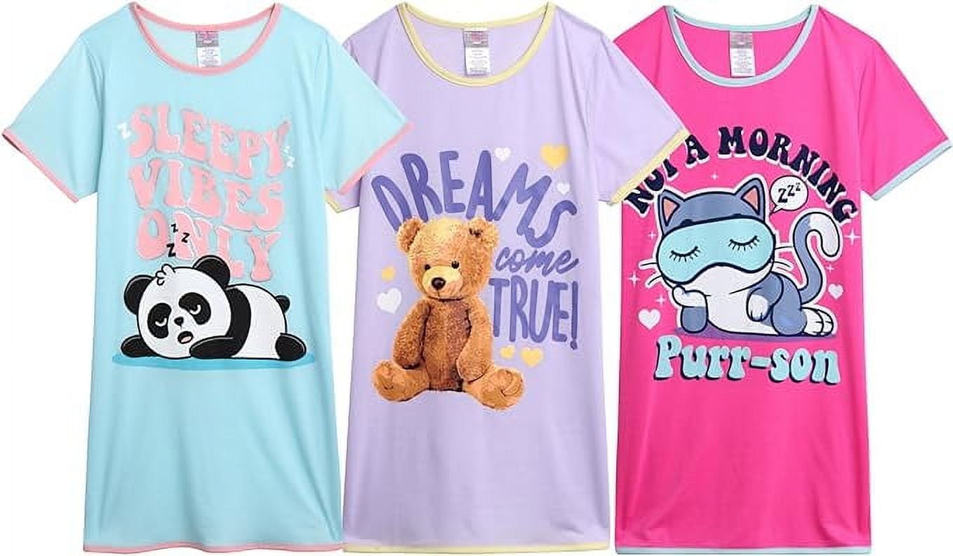 Angel Face Girls’ Nightgown Pajamas – 3 Pack Sleepwear Night Dress ...