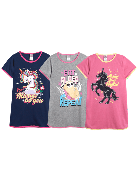 Angel Face Girls’ Nightgown Pajamas – 2 Pack Sleepwear Night Dress ...