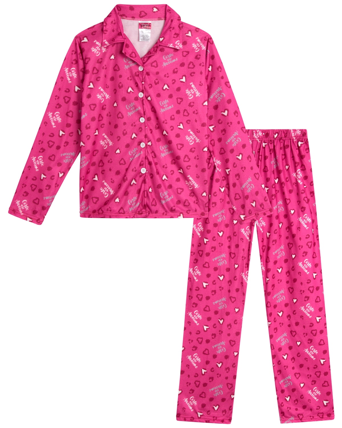 Angel Face Girls' Pajama Set - 2 Piece Cozy Flannel Sleep Shirt and ...