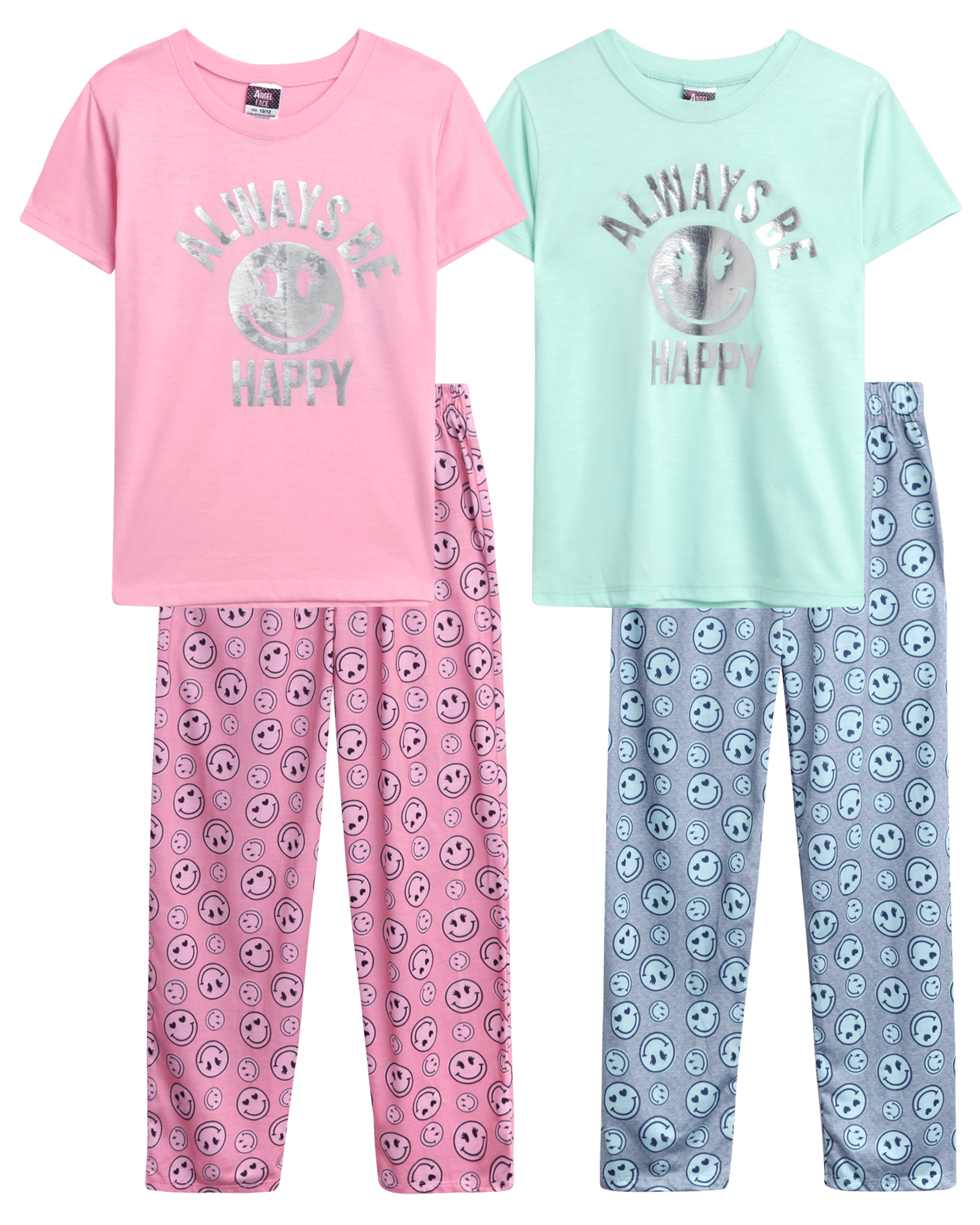 Angel Face Girls' Pajama Set - 4 Piece Sleep Shirt and Lounge Pants ...