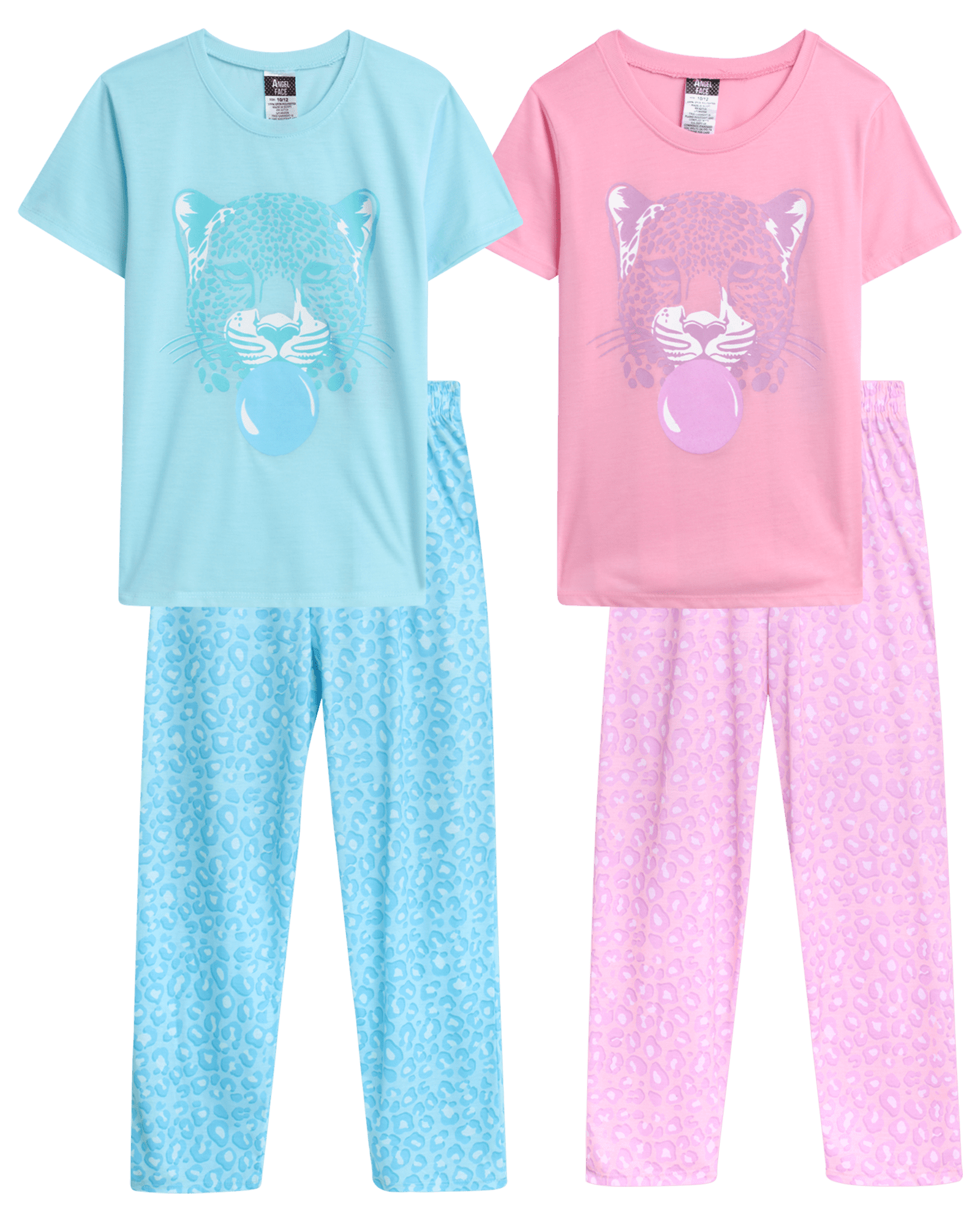 Angel Face Girls' Pajama Set - 4 Piece Sleep Shirt and Lounge Pants ...