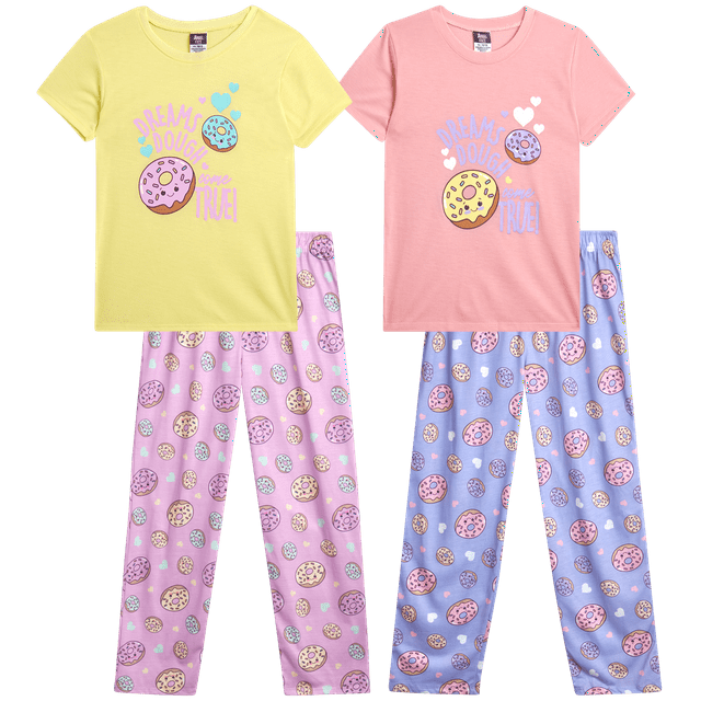 Angel Face Girls' Pajama Set - 4 Piece Sleep Shirt and Lounge Pants ...