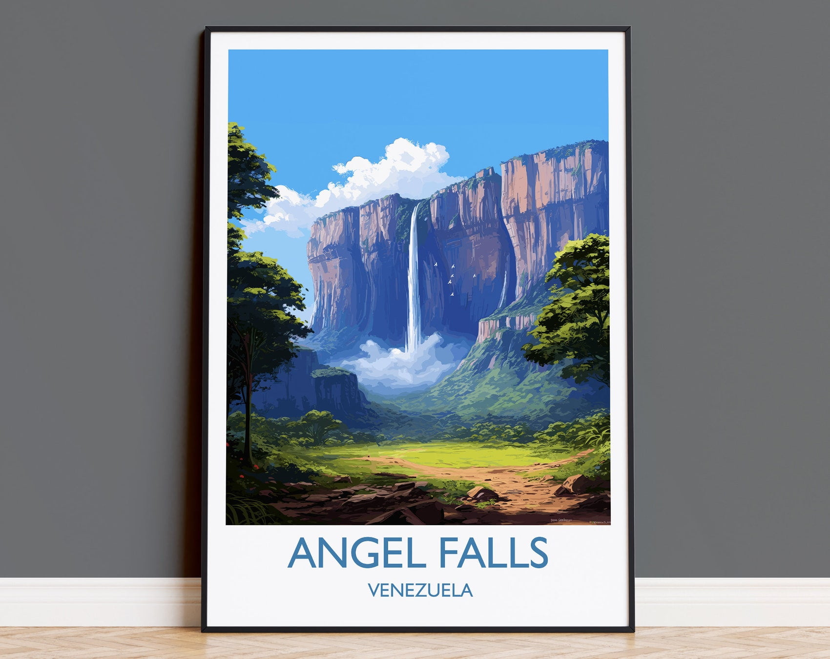 Angel Falls Poster Travel Print of Angel Falls Venezuela Art Angel ...