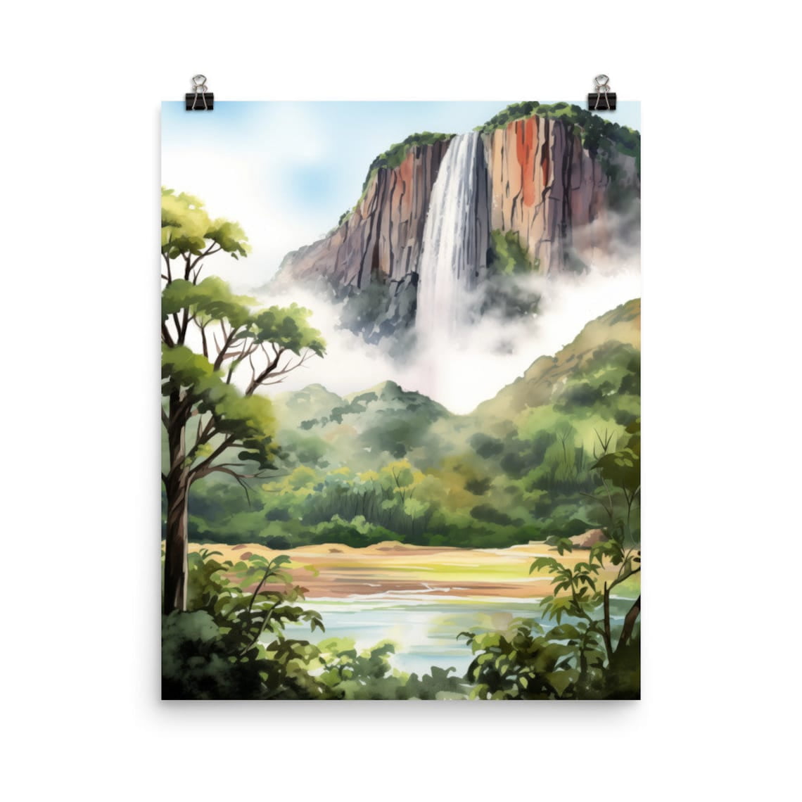 Angel Falls Print, Venezuela Wall Art, South America Print, Canaima ...
