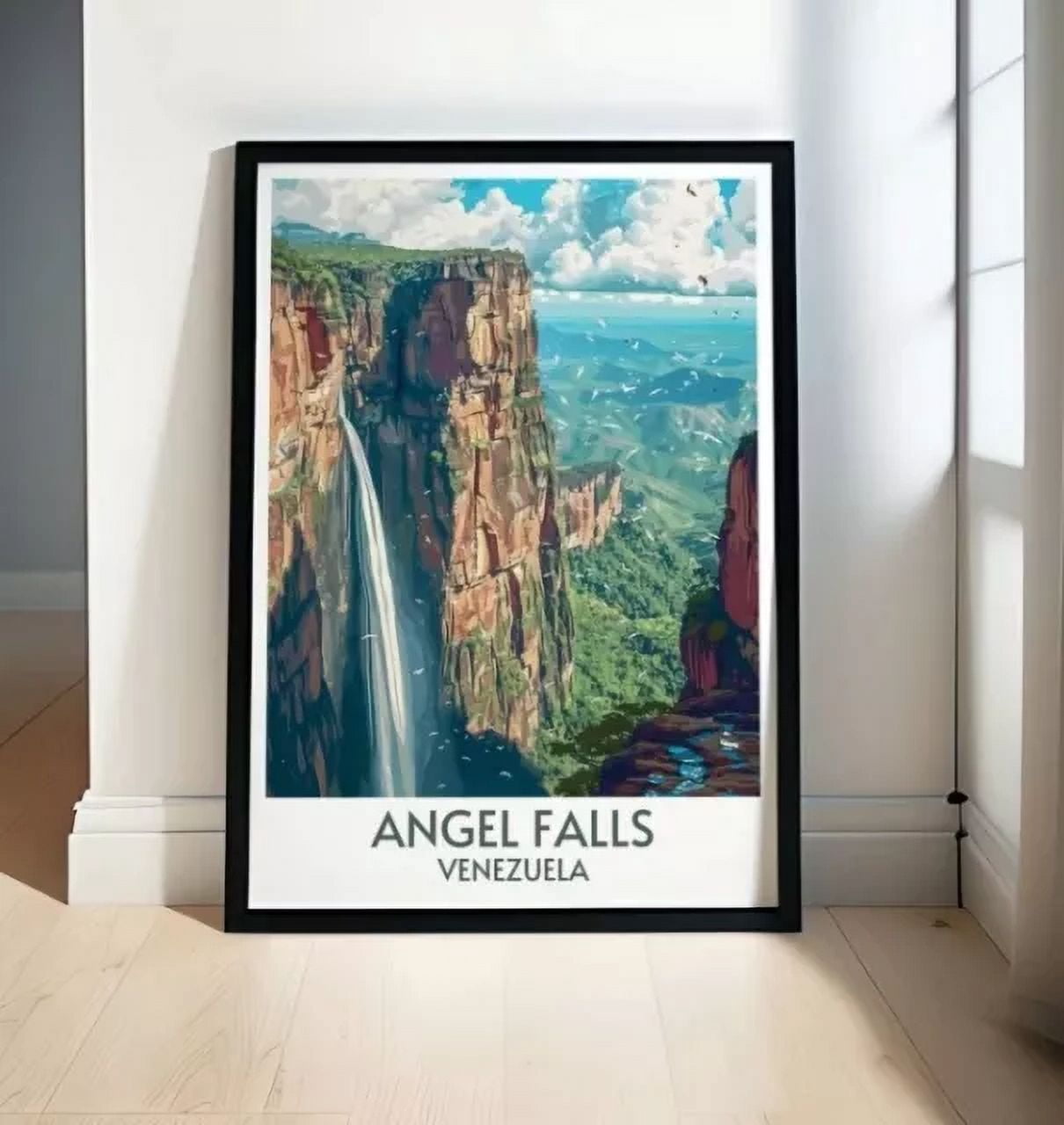 Angel Falls Wall Art - Vintage Venezuela Travel Posters Home Decor ...