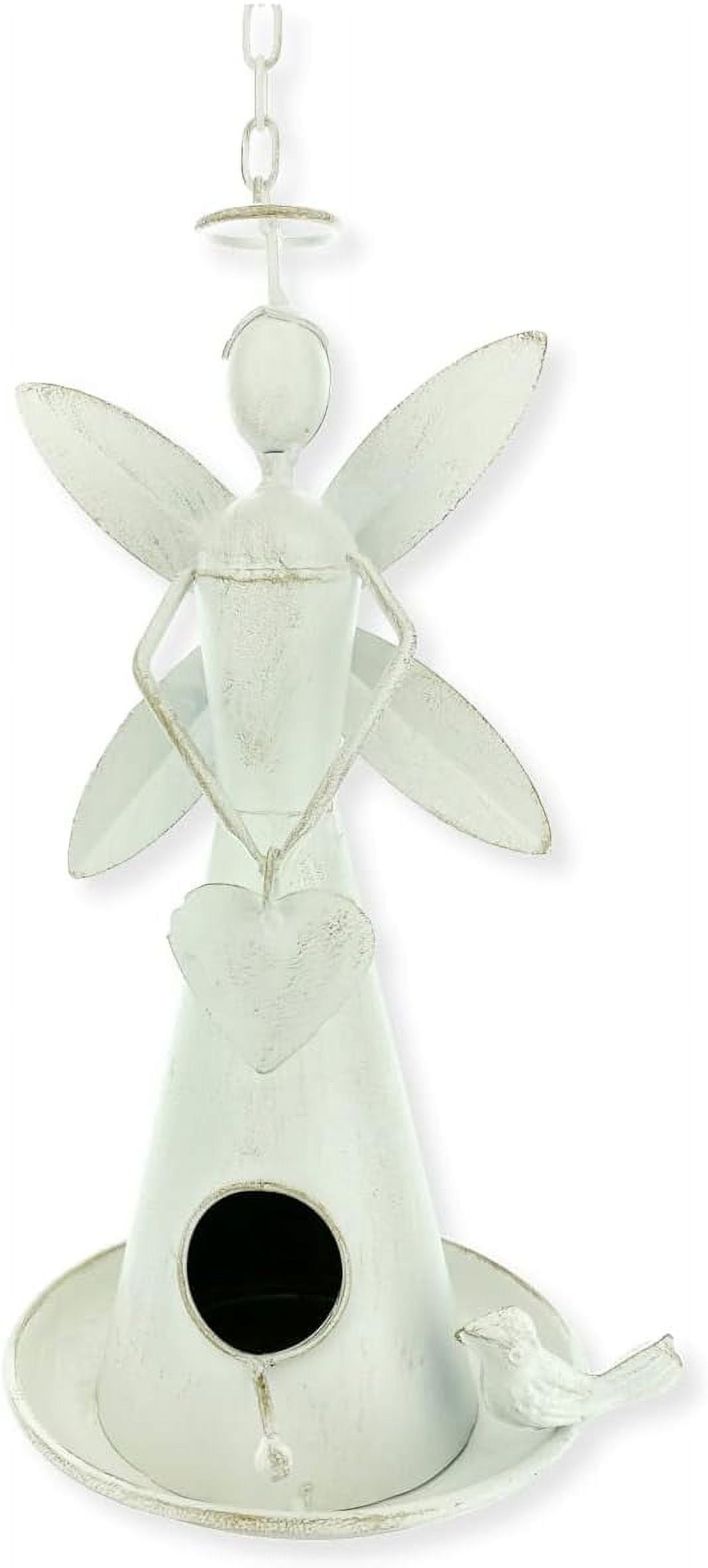 Angel Feeder - Hanging White Angelic Metal Sculpture Indoor Outdoor ...