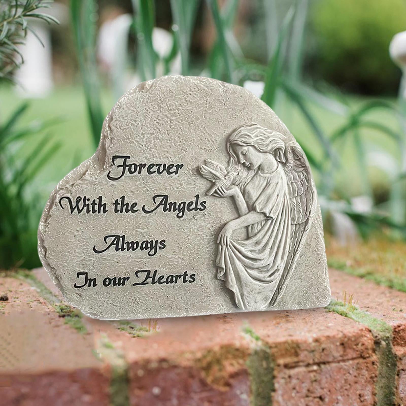 Angel Figurine Weatherproof Gravestone Grave Marker for Outdoor Garden ...