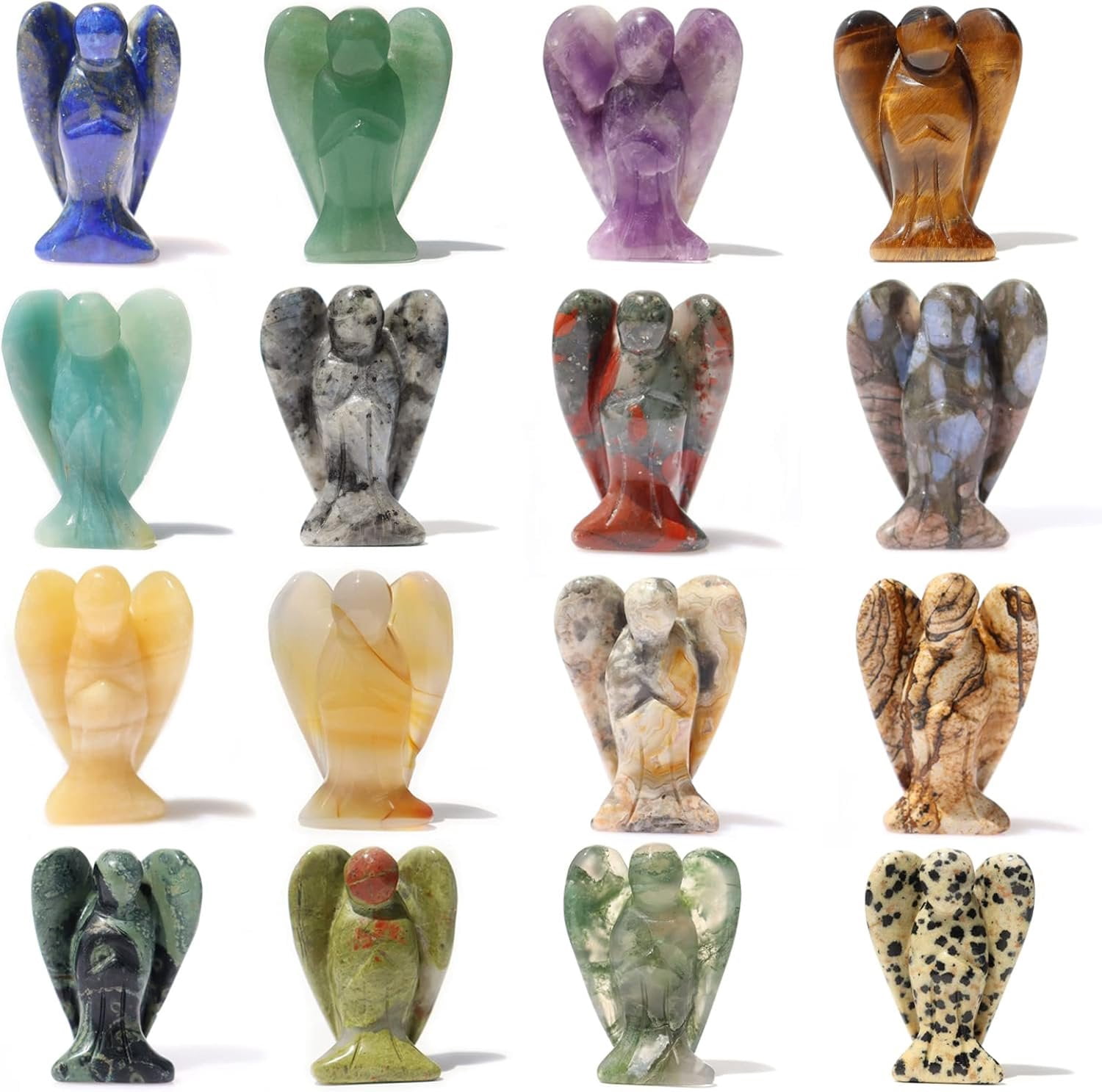 Angel Figurines, Mix 12 count Angel Figurines and Statues, Hand Carved ...