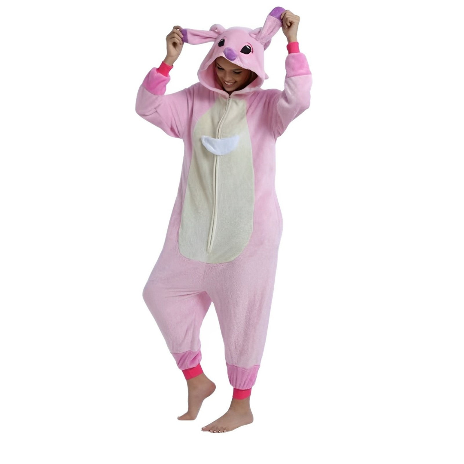 Angel Flannel Pajamas Women, Adult Onesie Stitch Christmas Flannel ...