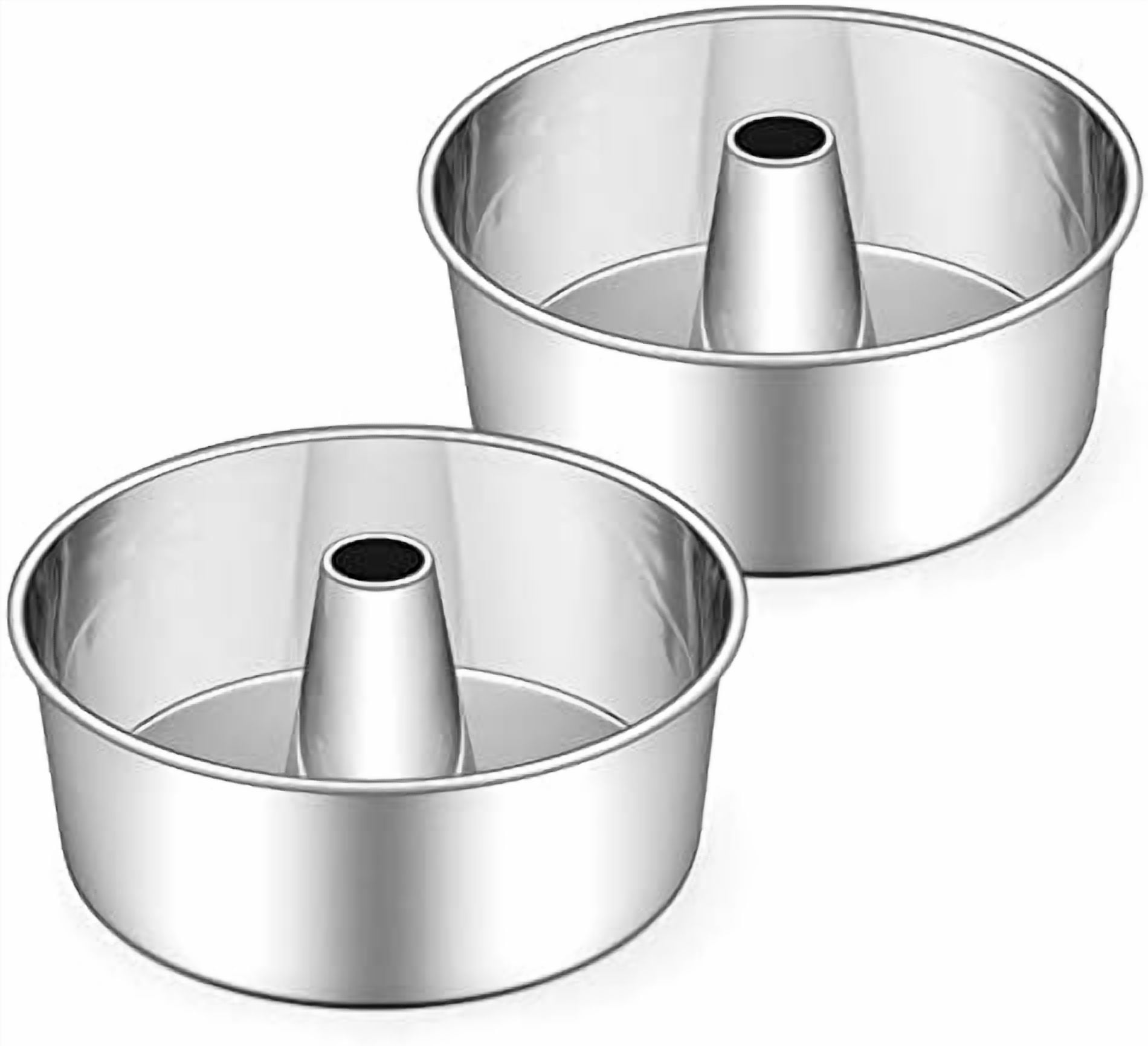 Angel Food Cake Pan Set of 2, 10-Inch Stainless Steel Tube Pan for ...