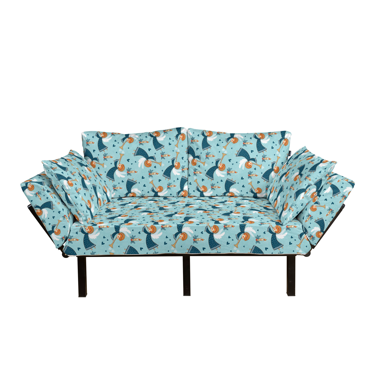 Angel Futon Couch, Wing Girl with Trumpet in Sky with Candles Mother ...
