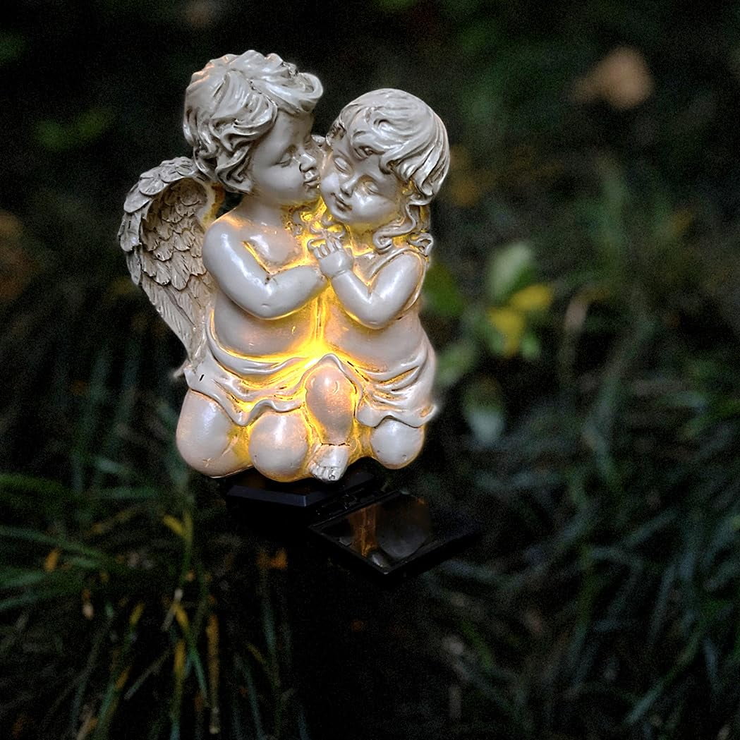 Angel Garden Solar Light, MMF7 Resin Angel Figure Solar Garden Stake ...