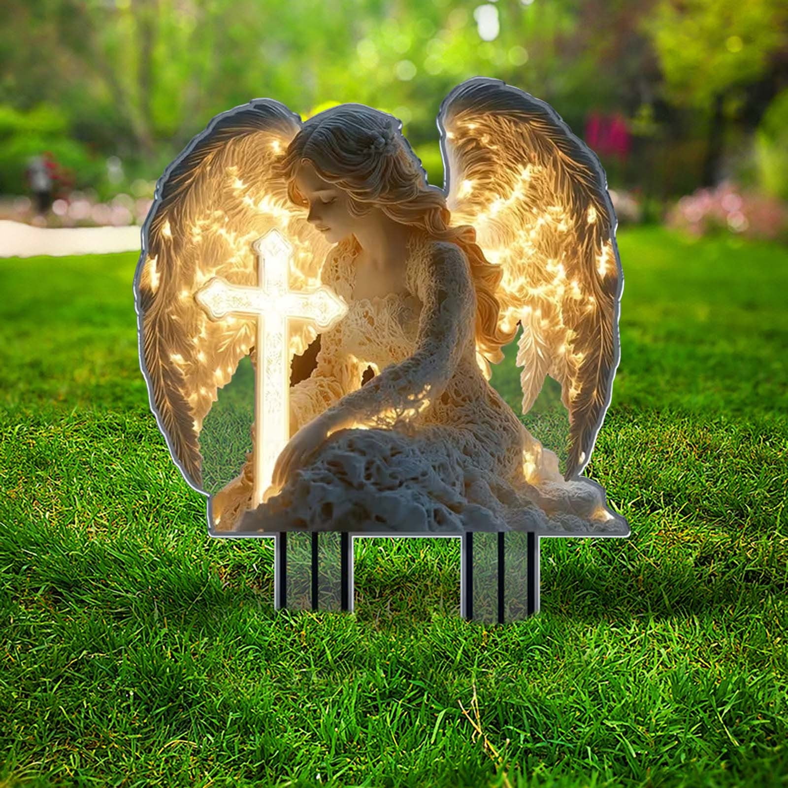 Angel Garden Stake,Acrylic Memorial Yard Art,Weather Resistant Outdoor ...