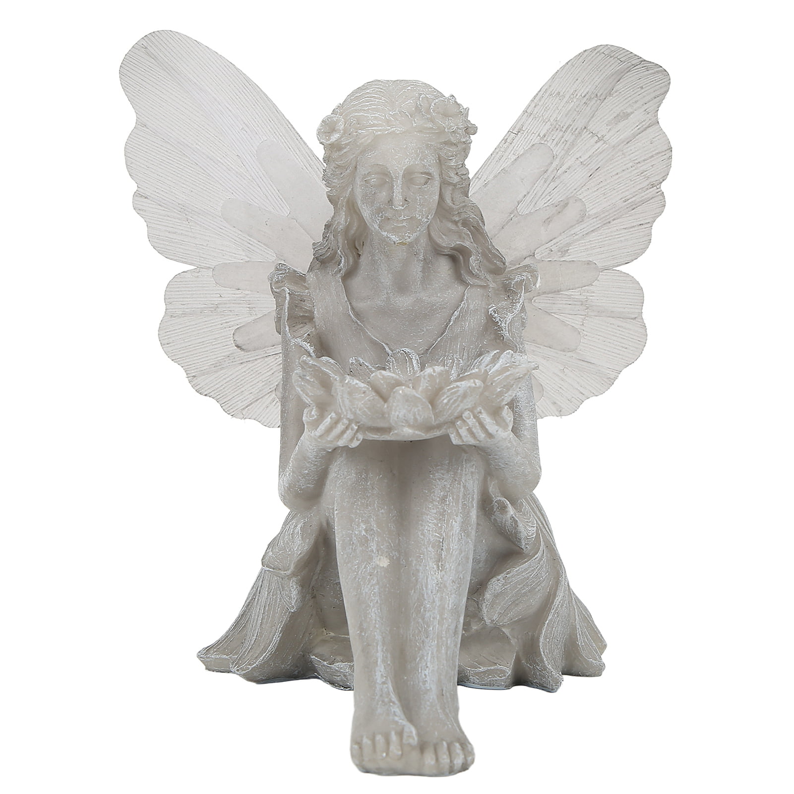 Angel Garden Statue Energy Saving Cute Enjoy DIY Solar Powered Resin ...