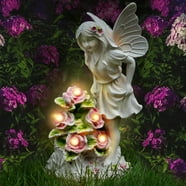 "Kensington Hill Tudor Angel Statue, Yard Flower Bed Decor, Resin ...