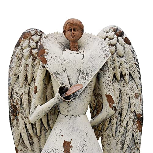 Angel Garden Statue Outdoor Antiqued Metal Yard Art Decor Lawn Patio ...