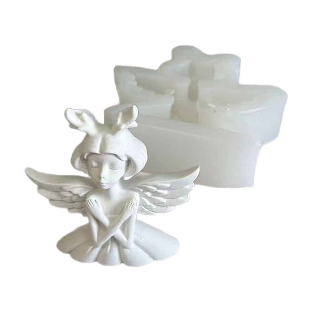Angel Girl Silicone Mold Scented Candle DIY Table Ornament Plaster Mold ...