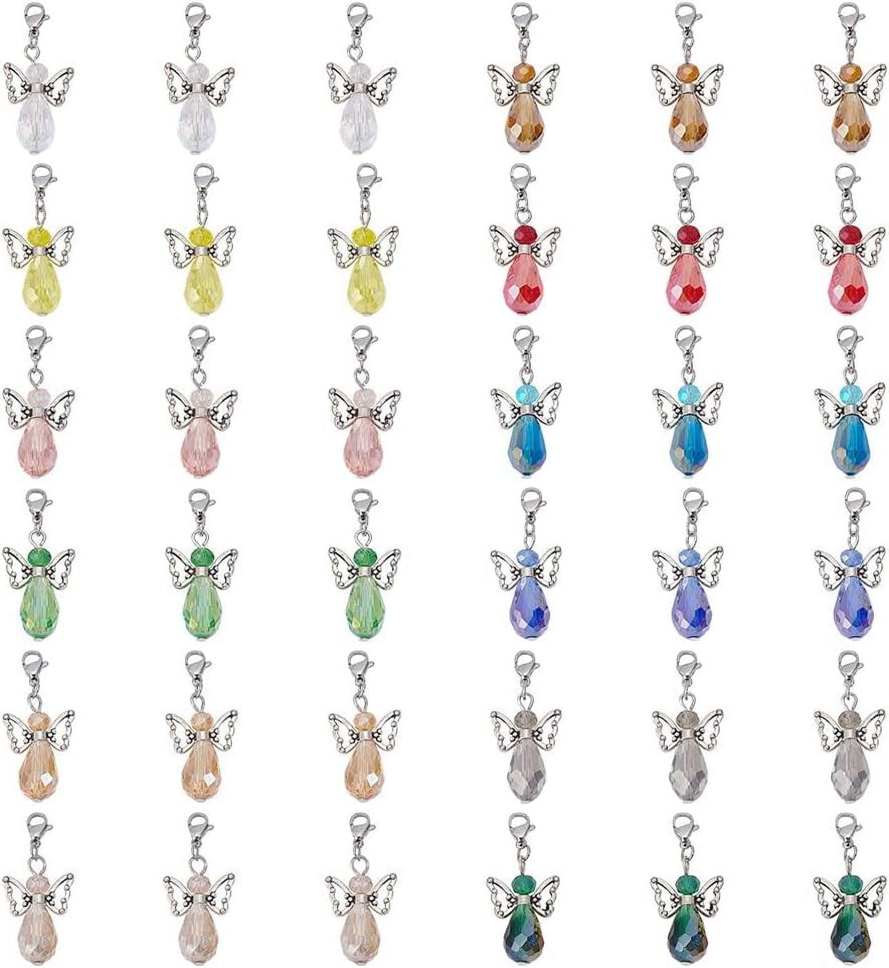 Angel Glass & Alloy Pendant Decorations with 304 Stainless Steel ...