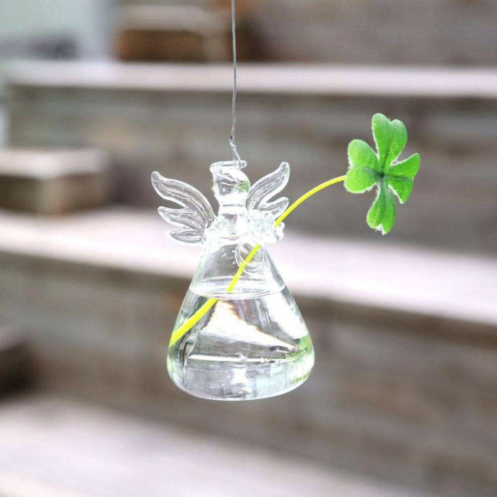 Angel Glass Vases Clear Flower Plant Terrarium Container Hanging Vase ...