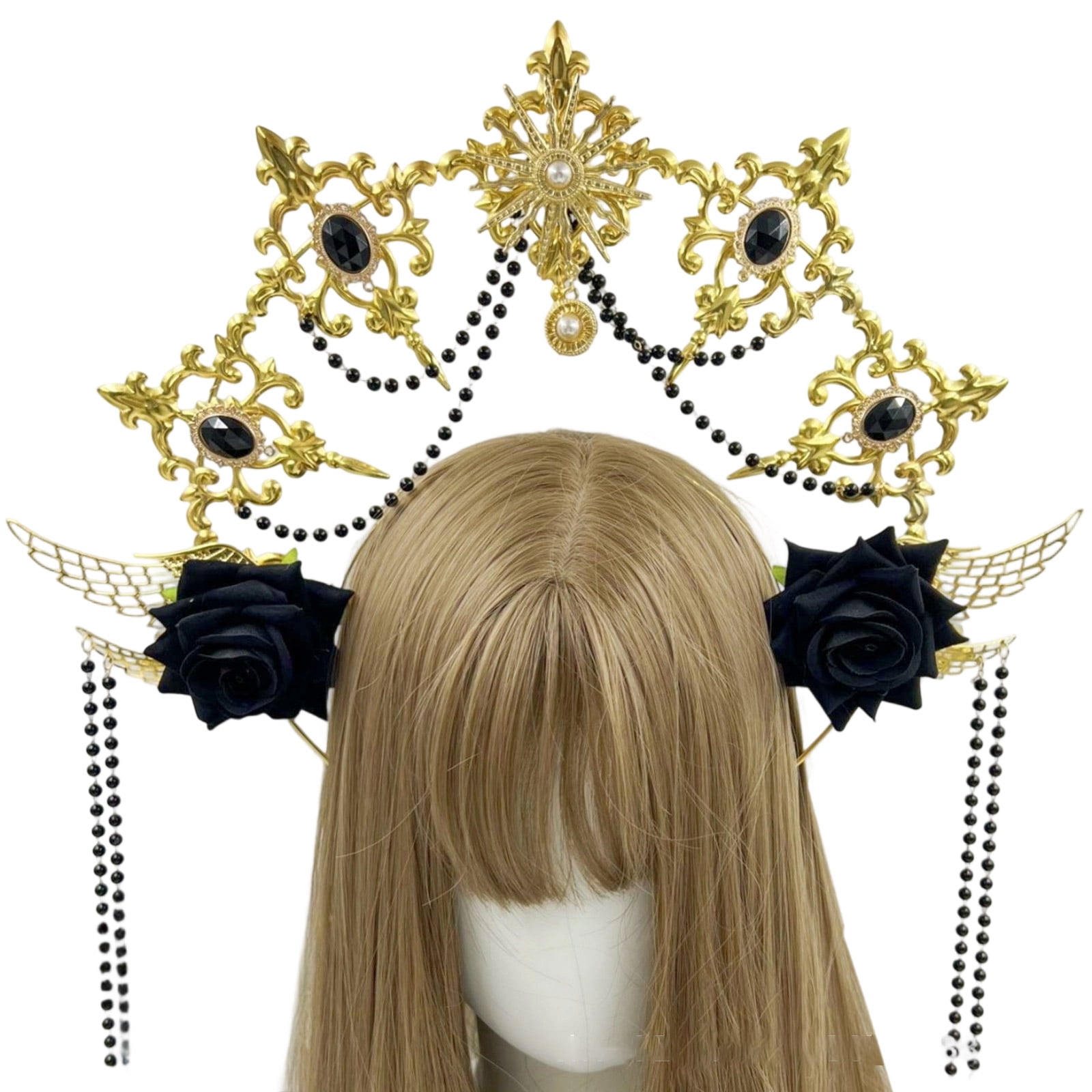 Angel Halos Crowns Marys Goddesses Headband Golden Tiaras Lolitas ...