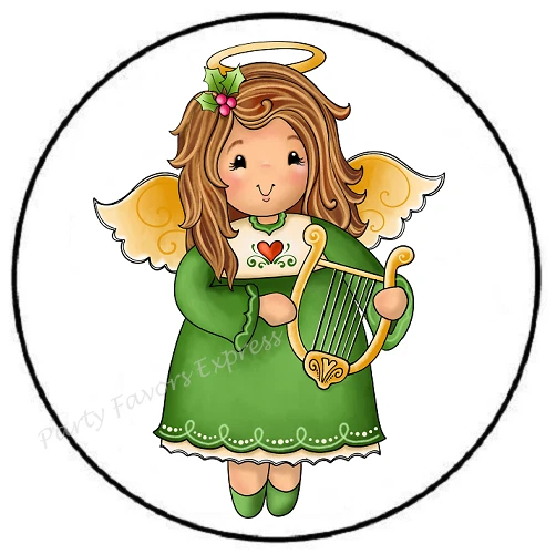 Angel Harp Christmas Stickers Party Favors Phone Decal Water Bottle ...