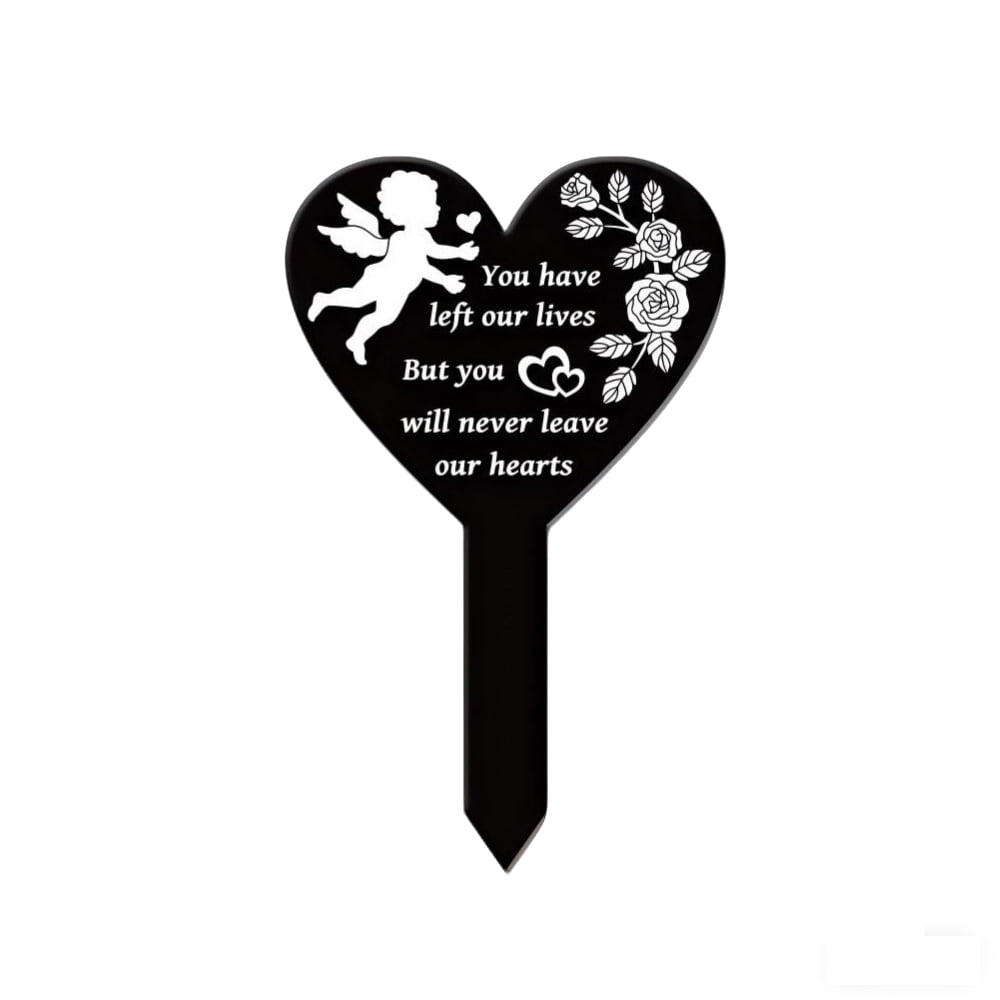 Angel Heart Memorial Stake - 'You Will Never Leave Our Hearts' Grave ...