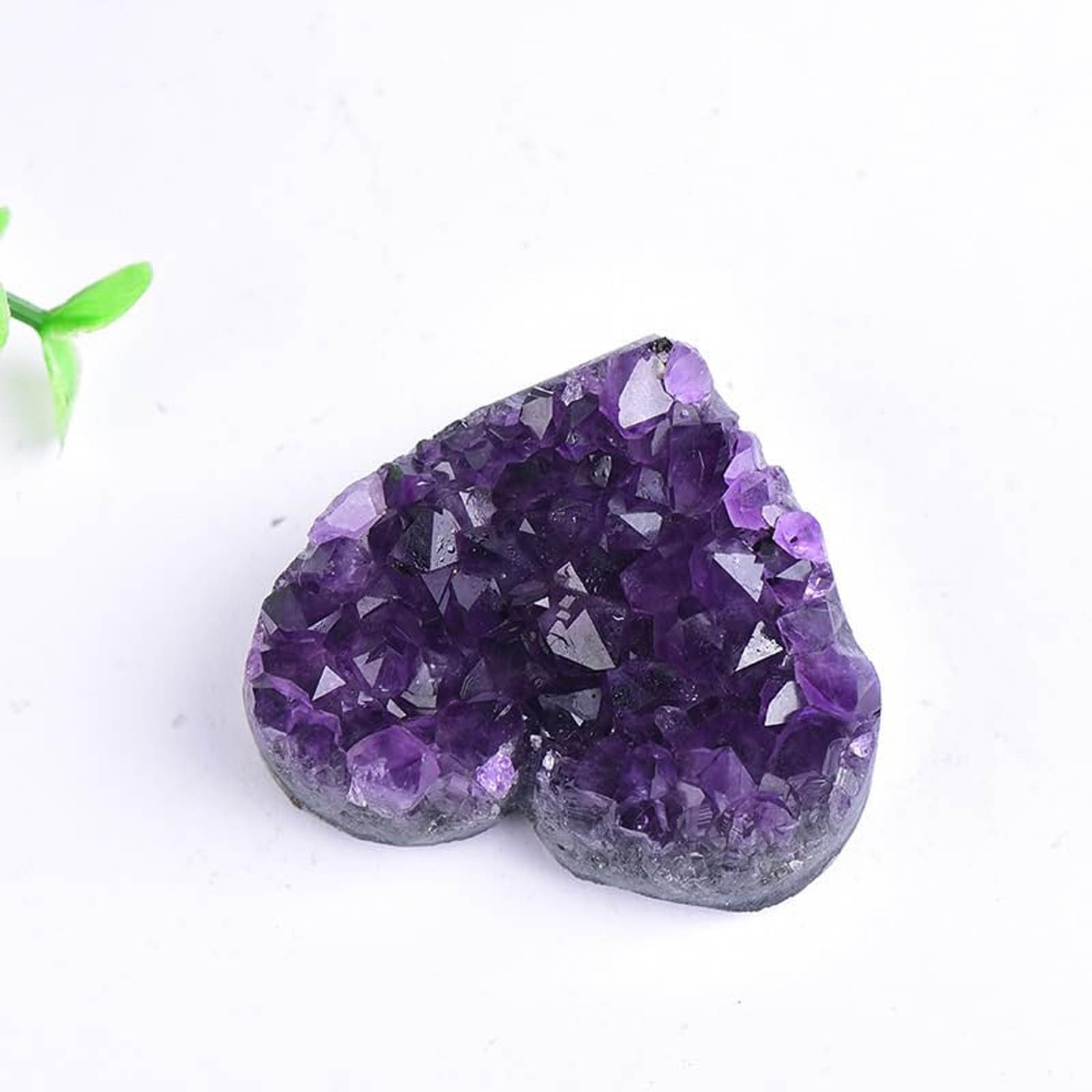 Angel Heart Shaped Cluster Amethyst Rough Stone Rainbow Heart Shaped ...