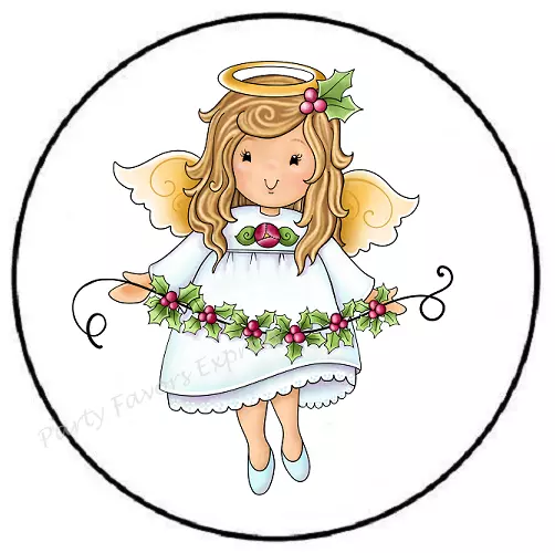 Angel Holly Christmas Stickers Party Favors Phone Decal Water Bottle ...