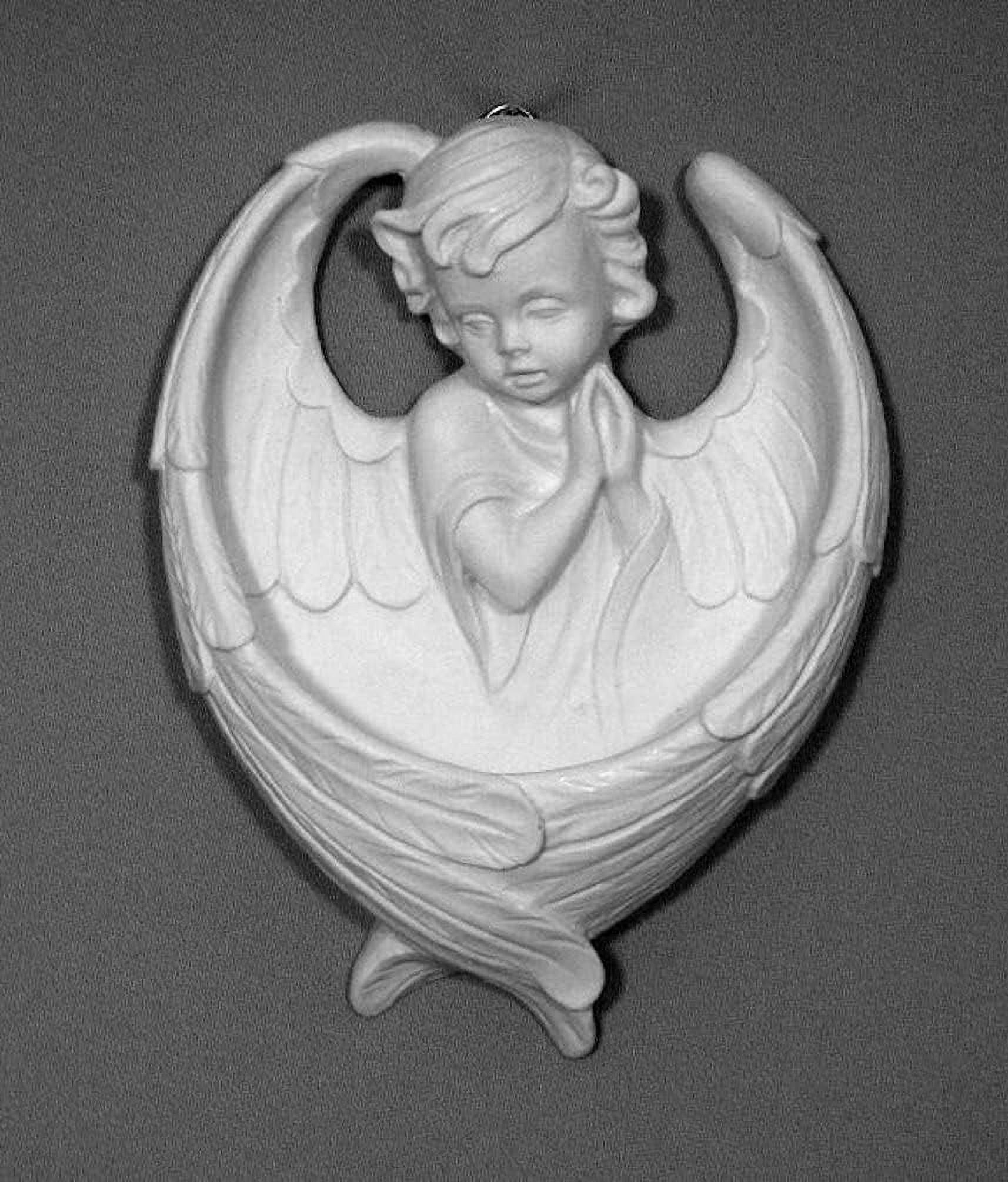 Angel Holy Water Font, 6", White Alabaster, 2-Count Value Pack ...