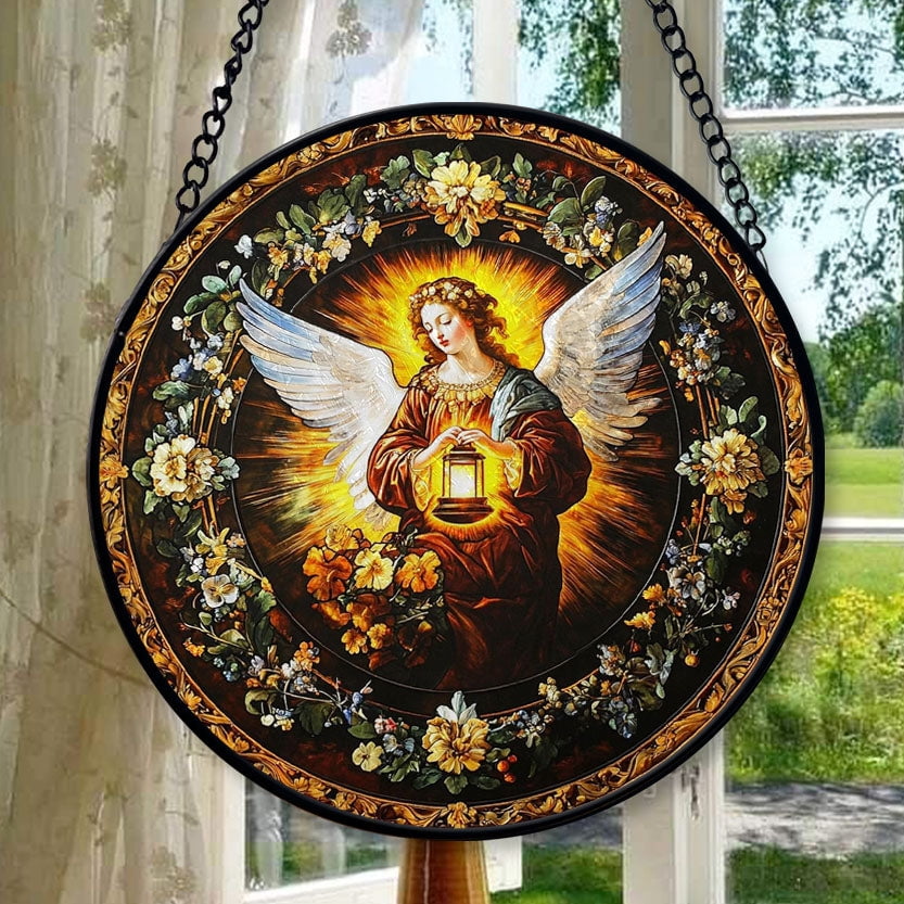 Angel of Hope 1 Stained Glass Window Hanging, Christmas Ornament Gift ...