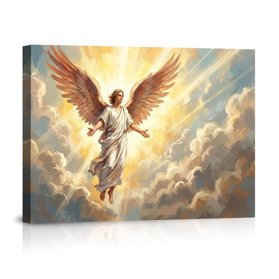 Angel In Clouds Inspirational Christian Religious Canvas - Walmart.com