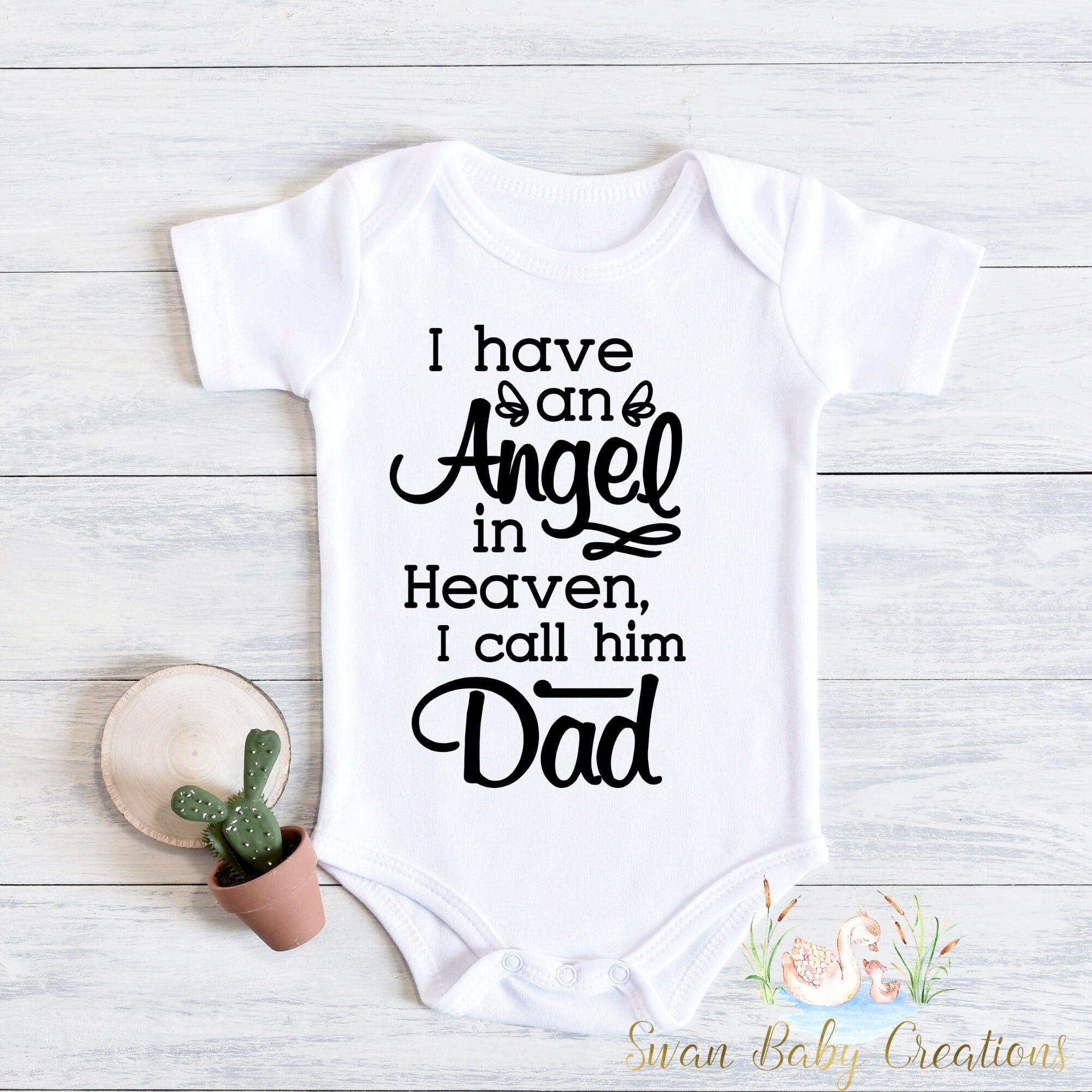 Angel In Heaven Bodysuit Guardian Angel Daddy Baby, In Memory Of Daddy ...