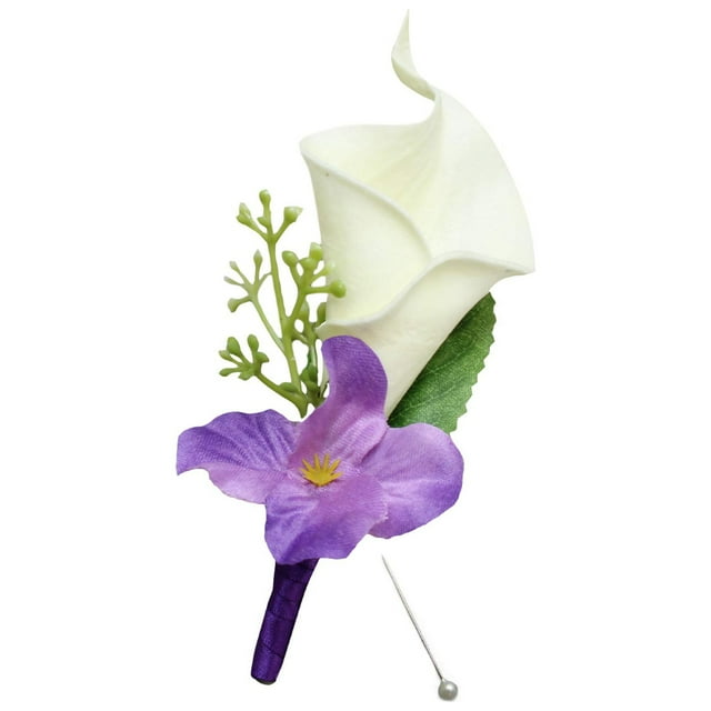 Angel Isabella Boutonniere - Calla Lily with Purple Hydrangea - Walmart.com