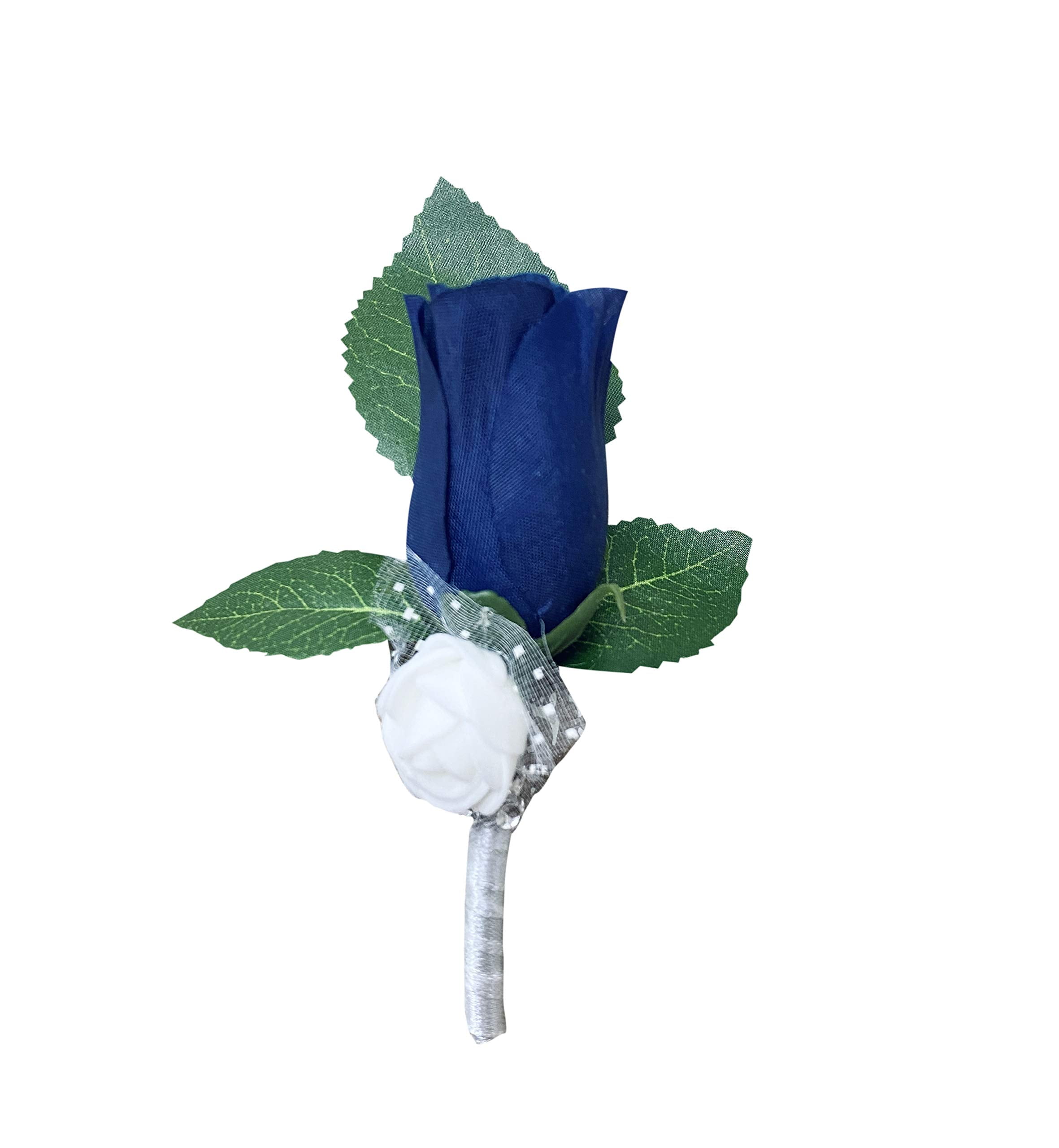 Angel Isabella Boutonniere - Royal Blue Artificial Rosebud with Foam ...