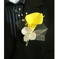 Angel Isabella Boutonniere - Yellow Calla Lily Pearl Tulle Hydrangea ...