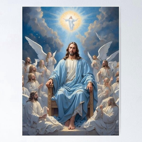 Angel Jesus Christ In Heaven Christian Art For Gifts Christian Poster ...