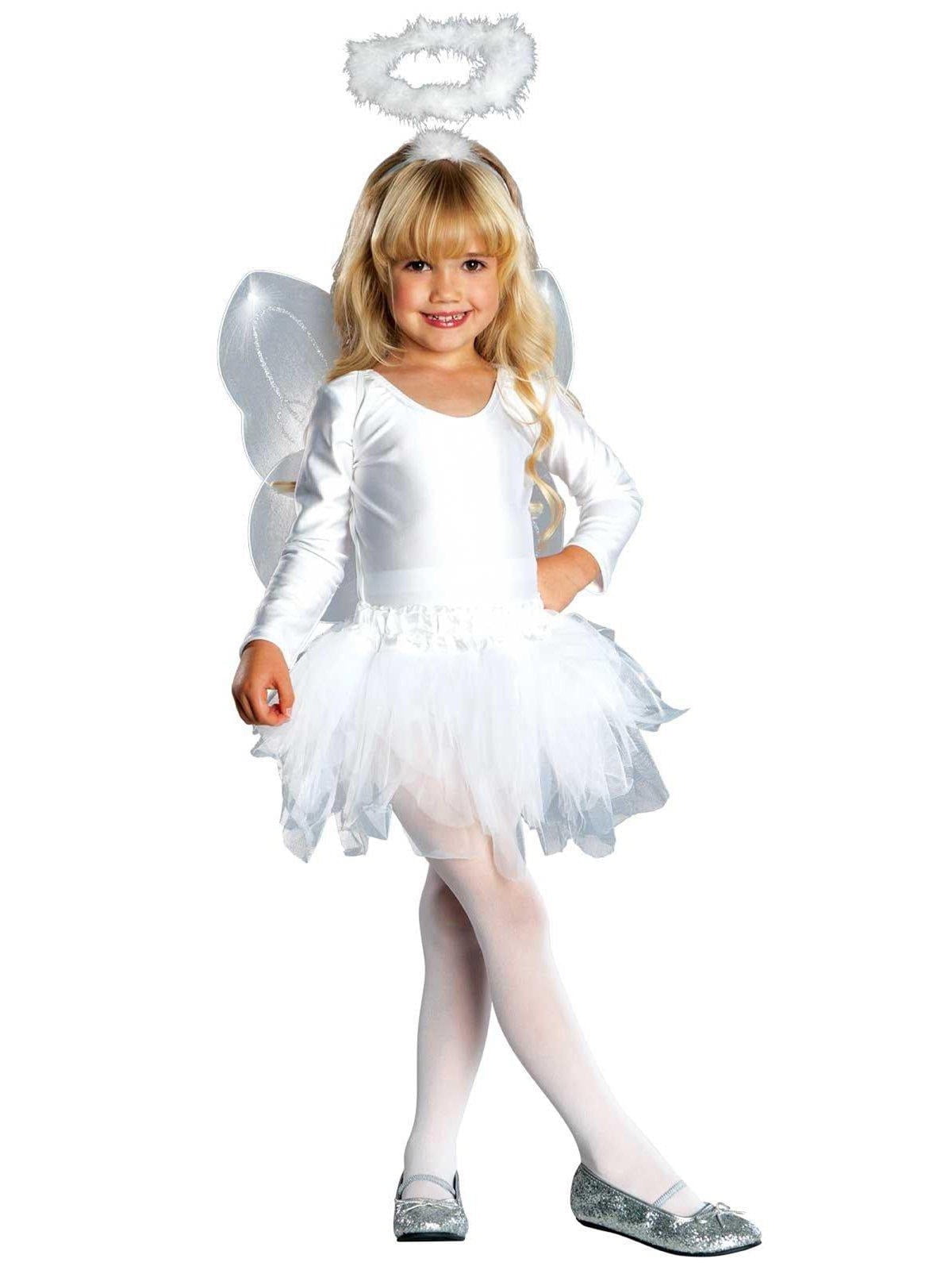 RUBIES II Tutu Angel Costume for Kids, White Leotard, Small with Wings ...